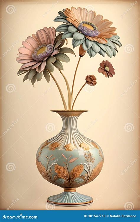 Flowers In A Vase In Renaissance Style Generative Ai Stock
