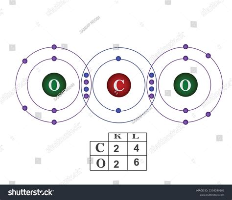 Lewis Structure Carbon Dioxide Co2 Vector Stock Vector Royalty Free