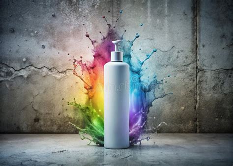 Colorful Conditioner Splash On Cracked Concrete A Panoramic View Of A