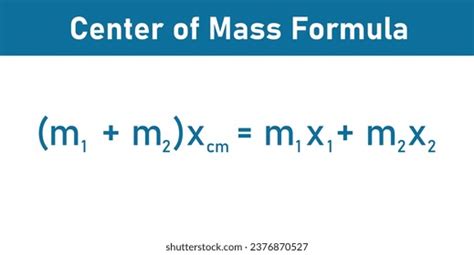 Center Mass Two Objects Formula Physics Stock Vector Royalty Free