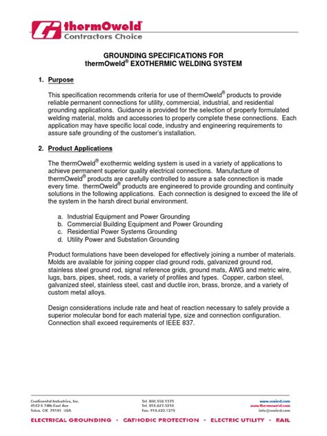 Grounding Specifications Pdf Packaging And Labeling Welding