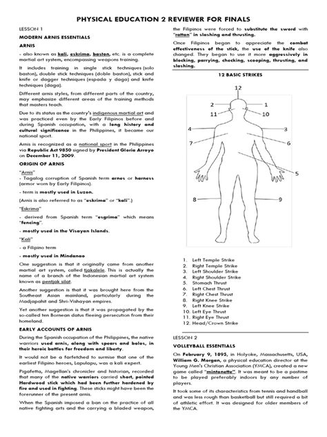 Pe2 Finals Reviewer Pdf Volleyball