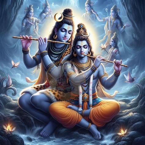 Mahadev Krishna In 2024 God Artwork Cartoon Wallpaper Hd God Art