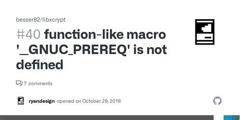 function like macro gnuc prereq is not defined · issue 40