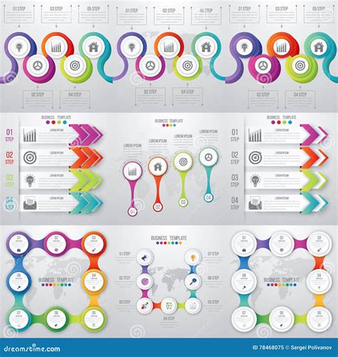 Set With Infographics Stock Vector Illustration Of Graph 78468075