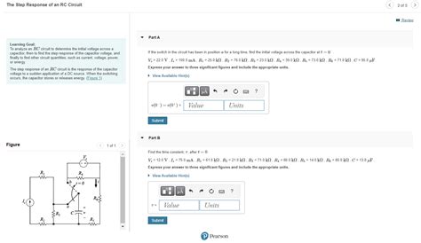 Solved The Step Response Of An RC Circuit Part A Learning Chegg