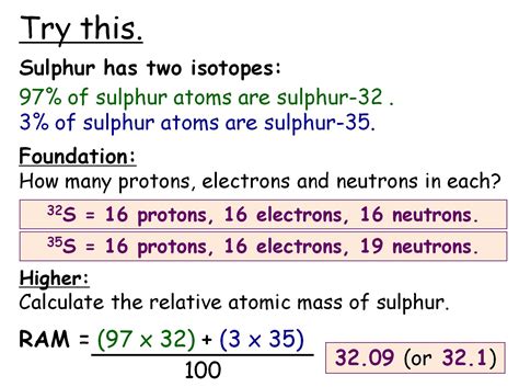 Isotopes And Relative Atomic Mass GCSE Lesson SC3c CC3c Teaching