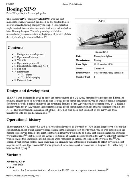 Boeing Xp 9 From Wikipedia The Free Encyclopedia Pdf Military