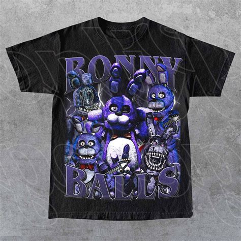 Bonnie Balls Five Nights At Freddys Graphic Tee Vintage Horror Game Shirt Retro Gamer Merch