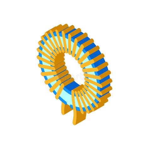 Inductor Electronic Component Isometric Icon Vector Illustration Stock Vector Illustration Of