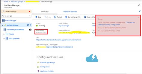 how will fix inaccessible issue for function app created in ilb ase in
