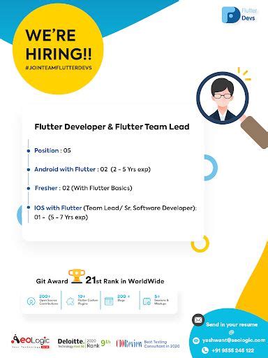 Jointeamflutterdevs Opportunity Innovation Leadership Success