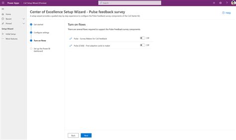 ตั้งค่าส่วนประกอบด้านการดูแล power platform microsoft learn