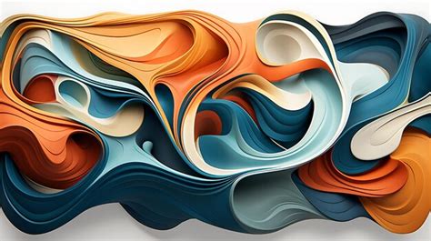 Premium Ai Image Abstract Art Flowing Interconnected Shapes