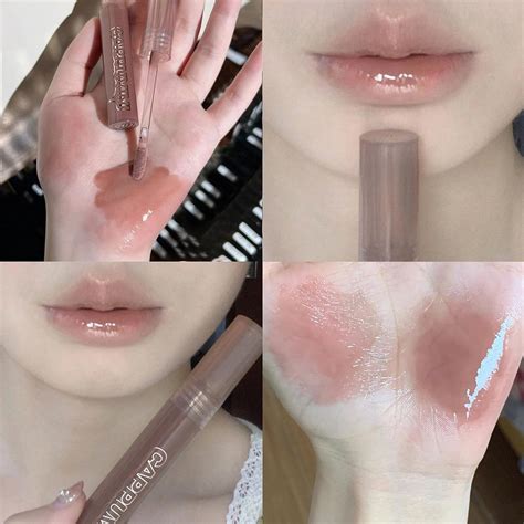 Купить Черный чай Коричневый блеск для губ Зеркало Прозрачное стекло ...