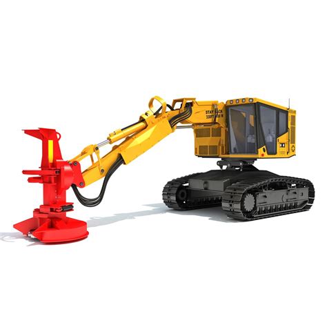 Heavy Duty Tracked Logging Harvester 3d Model Download Tractor On