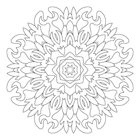 성인 색칠 공부 페이지를 위한 만다라 디자인 프리미엄 벡터