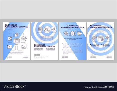 Ecommerce Management Services Blue Brochure Vector Image