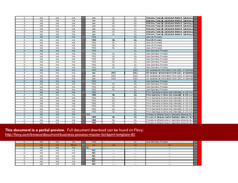 Business Process Master List BPML Template Excel Slideshow View