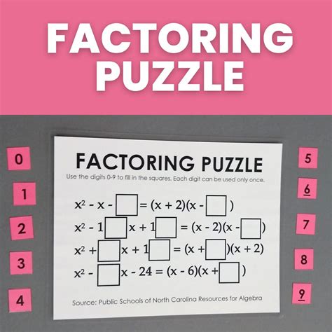 16 Fun Factoring Activities For Algebra Free Pdfs