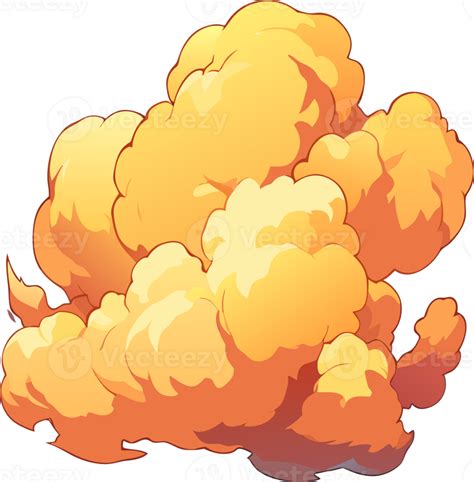 Vibrant Cartoon Explosion Cloud In Bold Orange And Yellow Hues 55793781 Png
