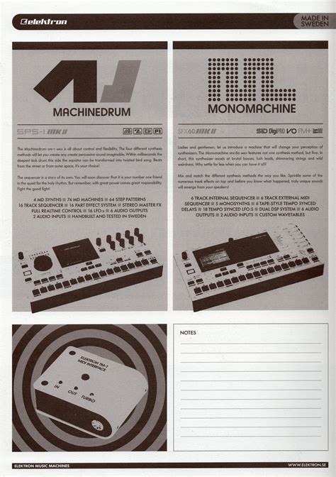 Elektron Promo Sheets And Postcards Other Elektron Gear Elektronauts