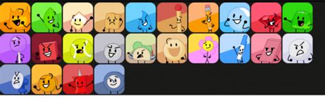 Create A BFDI Characters Tier List TierMaker