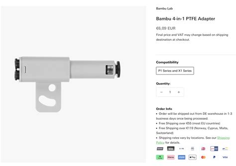New Bambu 4 In 1 Ptfe Adapter R Bambulab