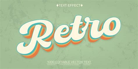 premium vector retro editable vector 3d text effect