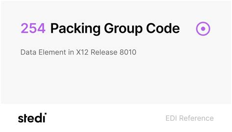 X12 Edi 254 Packing Group Code Stedi