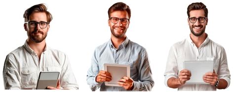 Premium PSD The Nerd Portrait Shows An It Support Man Isolated On A Transparent Background For