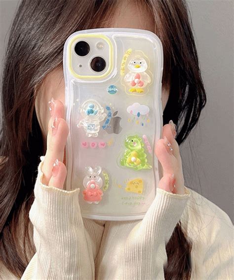 당일출발🚀 투명 입체 아이폰 14 13 12 11 미니 프로 휴대폰 케이스 3d 아이폰 Se3 Xs Xr Max 핸드폰 러블리