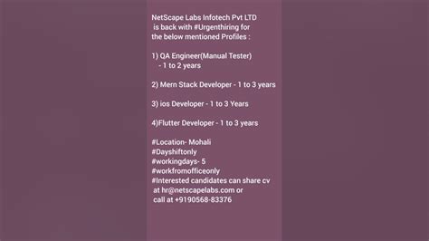 Netscape Labs Hiring Multiple Roles Qaengineer Mernstack Jobsuccesspoint4u Shortsfeed