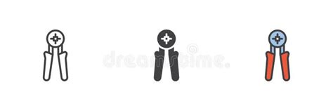 Wire Stripper Different Style Icon Set Stock Vector Illustration Of
