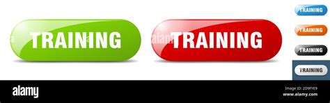 Training Button Sign Key Push Button Set Stock Vector Image And Art Alamy