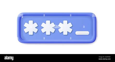 3d locked password field isolated on white background icon for web and