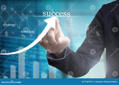 Businessman Hand With Drawing A Graph Chart And Business Success Stock