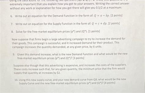 Solved Problem Supply And Demand Points See The Chegg Com
