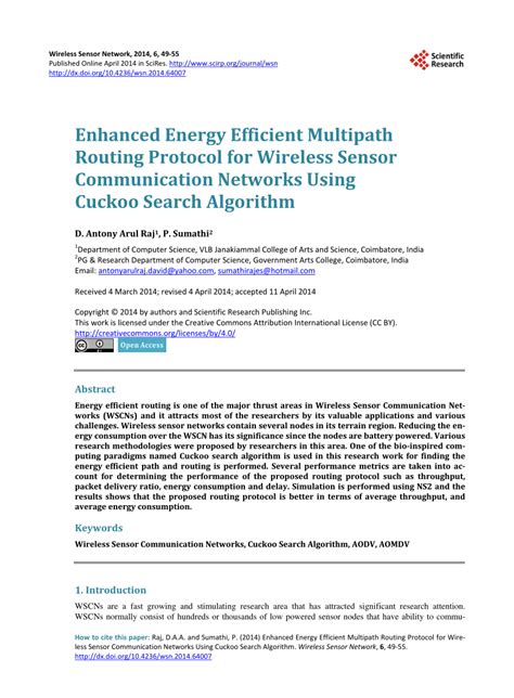 Pdf Enhanced Energy Efficient Multipath Routing Protocol For Wireless