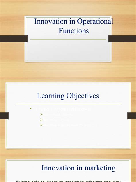 Innovation In Operational Functions Pdf