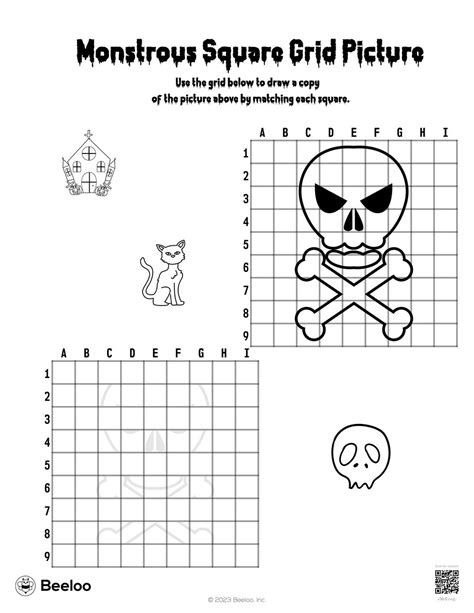 Monstrous Square Grid Picture • Beeloo Printable Crafts And Activities Monstrous Square Grid Picture • Beeloo Printable Crafts And Activities