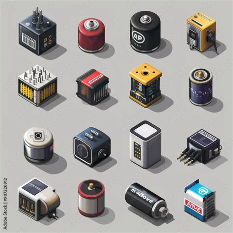 Diverse Capacitor Configurations In Isometric View A Visual Layout Of