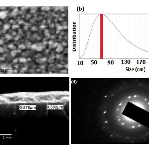 A Plane View Of Sem B Particle Size Distribution C Cross