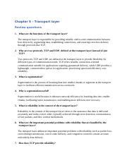 Understanding Transport Layer Functions Protocols Course Hero