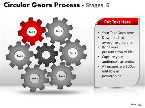 Circular Gears Process Stages Powerpoint Slides Presentation Graphics Presentation