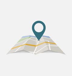 Gps Pin Map Icon Isolated Flat Navigation Vector Image