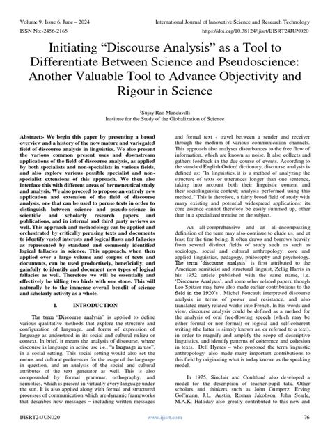 Initiating Discourse Analysis As A Tool To Differentiate Between