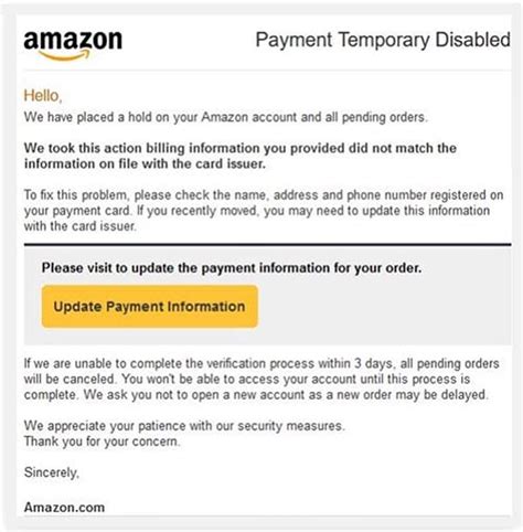 Beware Fake Place A Hold Or Account Locked Amazon Emails