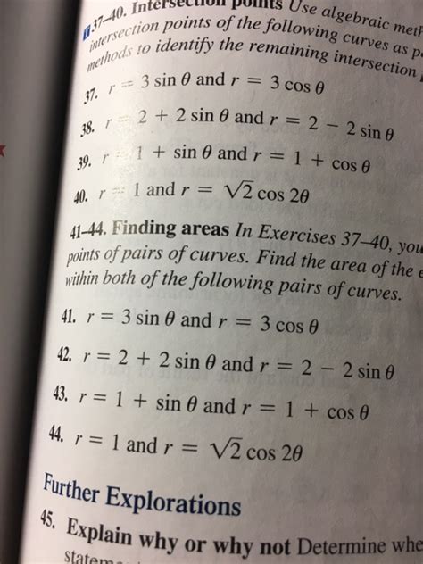 Solved Use Algebraic Intersection Points Of The Following Chegg