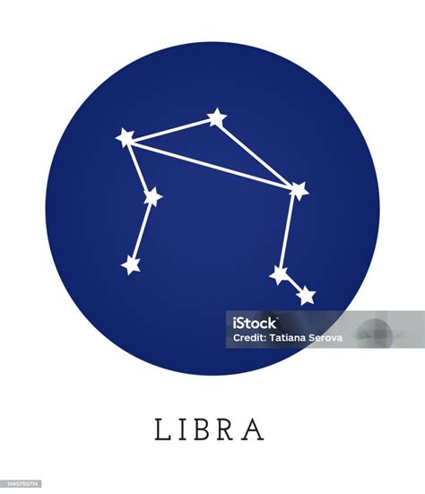 천칭자리 별자리 어두운 파란색 밤하늘 벡터 삽화에 흰색 별 동부 별자리 조디악 기호 천칭 자리 마술사 밀교 타로 카드 기호 점성술 천체 별표 디자인 요소 동쪽에 대한 스톡